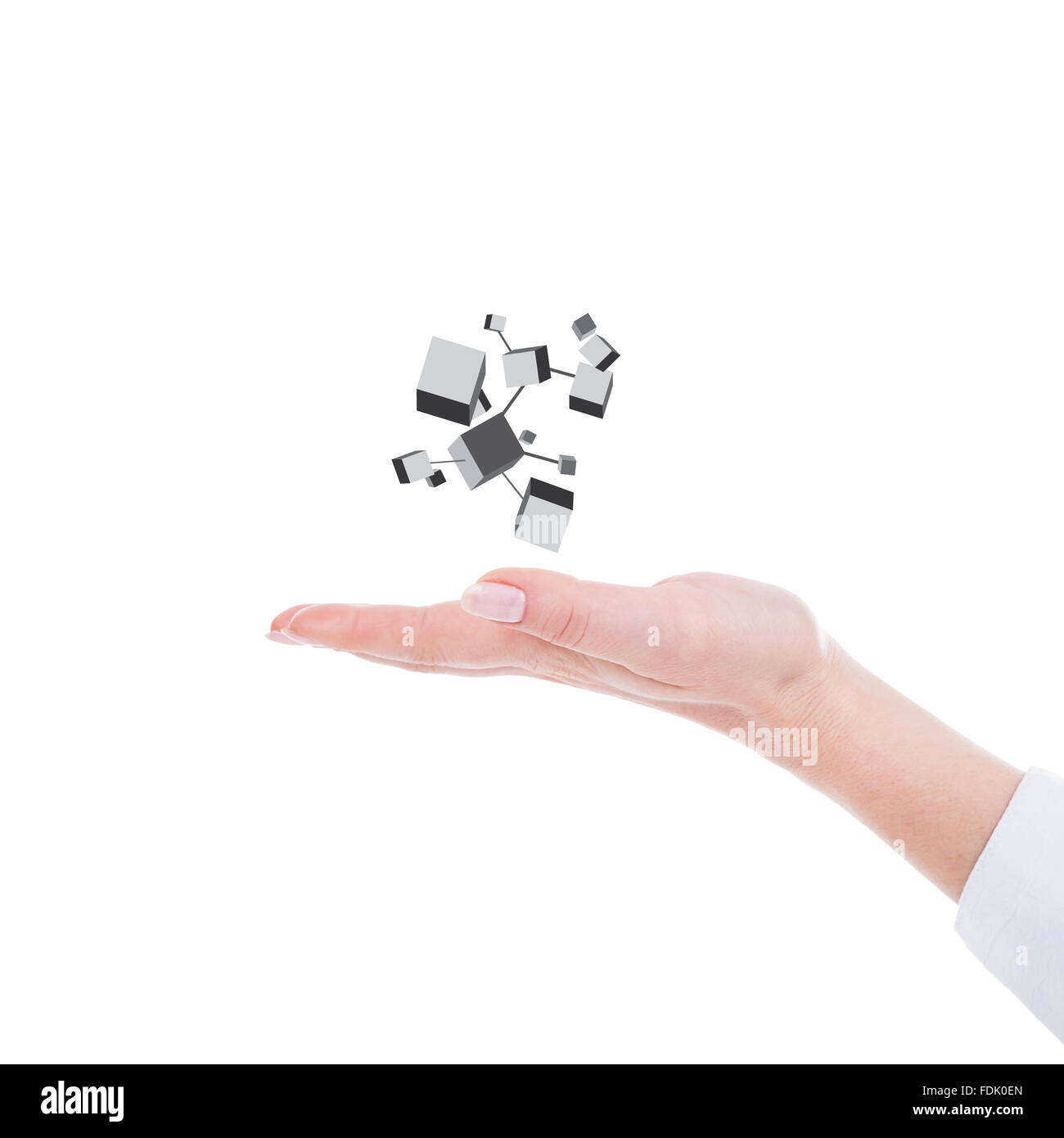 Hand holding cubes Stock Photo - Alamy
