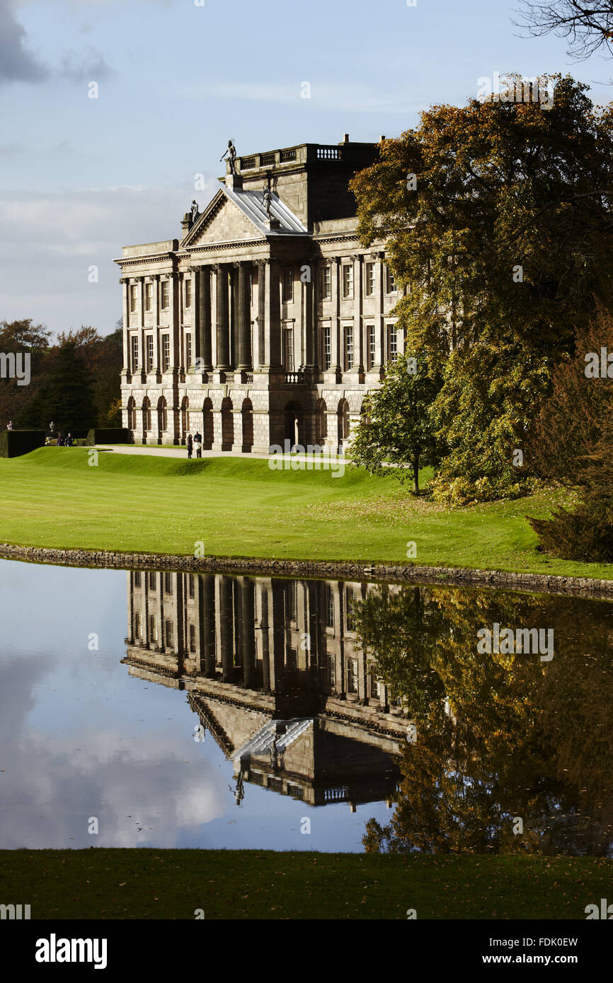 An autumnal view of Lyme Park, Cheshire. The house was originally ...