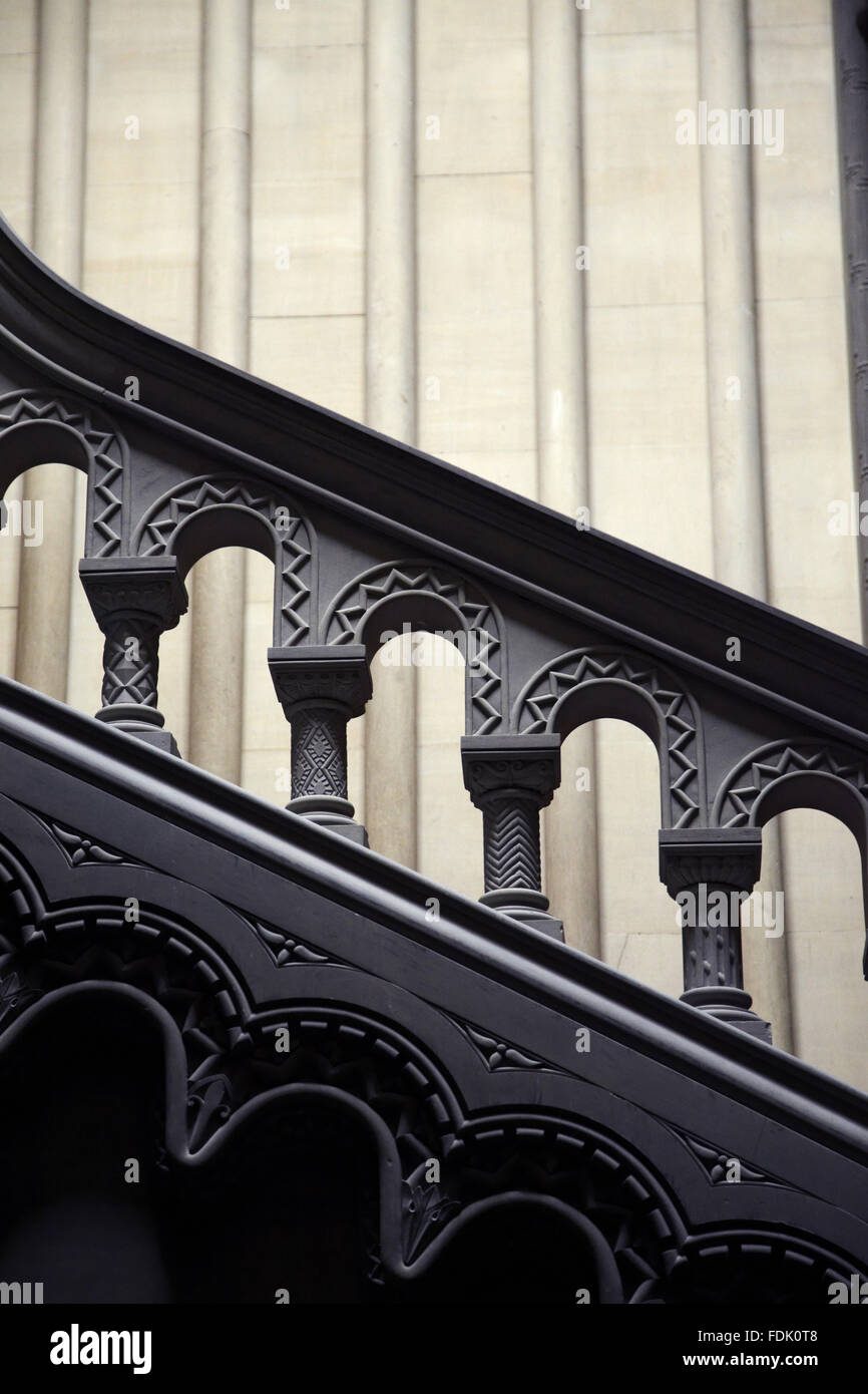 The Grand Staircase at Penrhyn Castle, Gwynedd, Wales. The architect ...