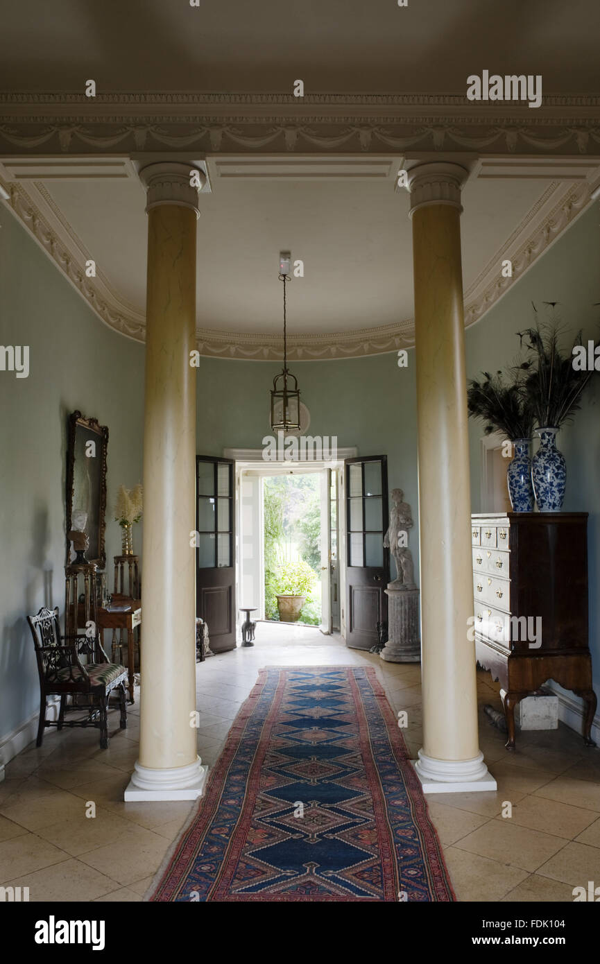 The Entrance Hall at Newark Park, Gloucestershire. The Hall is double ...