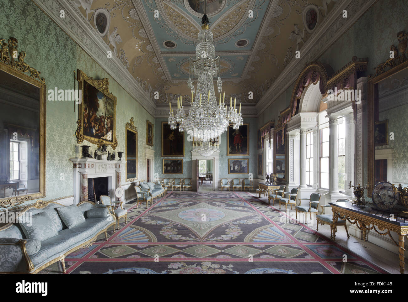 The Saloon, or Great Drawing Room, at Saltram, Devon. The room ...