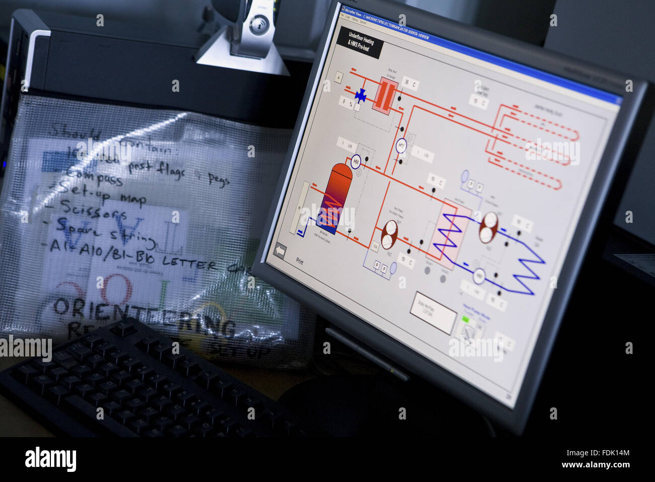 A computer used to control the geo-thermal heating system at Brancaster ...