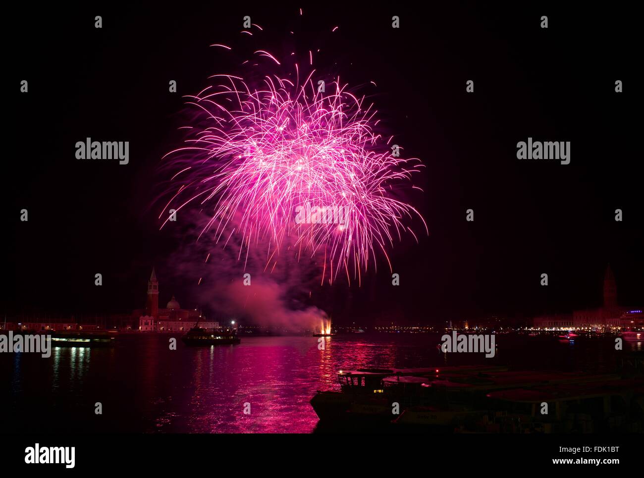 Firework display, Venice, Italy Stock Photo - Alamy