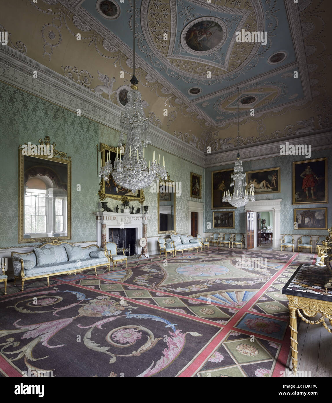 The Saloon, or Great Drawing Room, at Saltram, Devon. The room ...