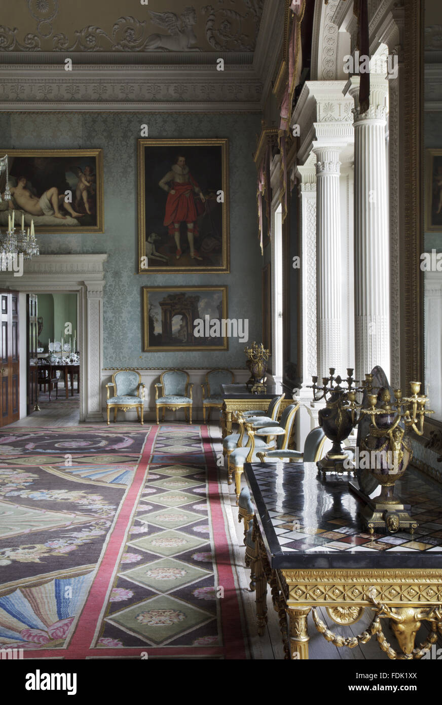 A view along the Venetian window wall of the Saloon, or Great Drawing ...