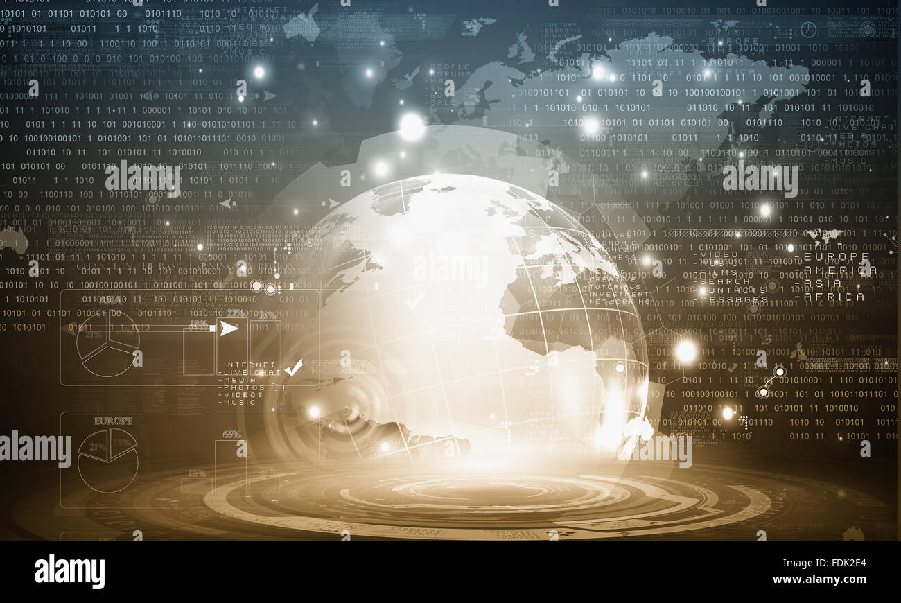 Digital technology background with global interaction concept Stock ...