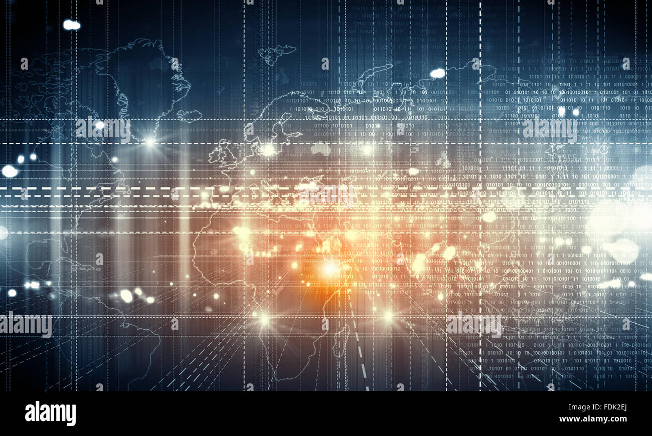 Digital technology background with global interaction concept Stock ...