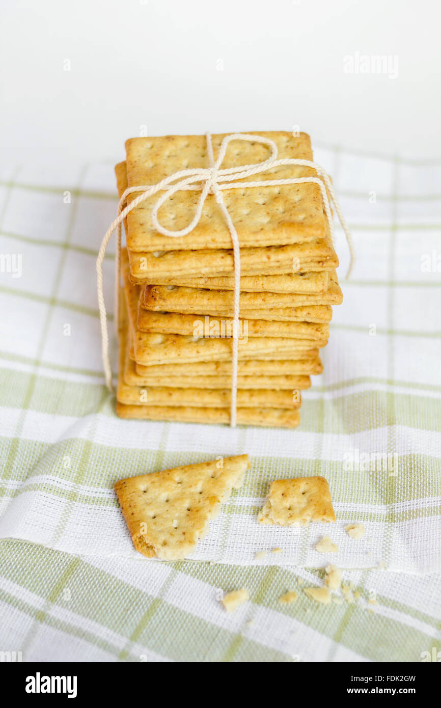 Stack of wholewheat crackers Stock Photo - Alamy