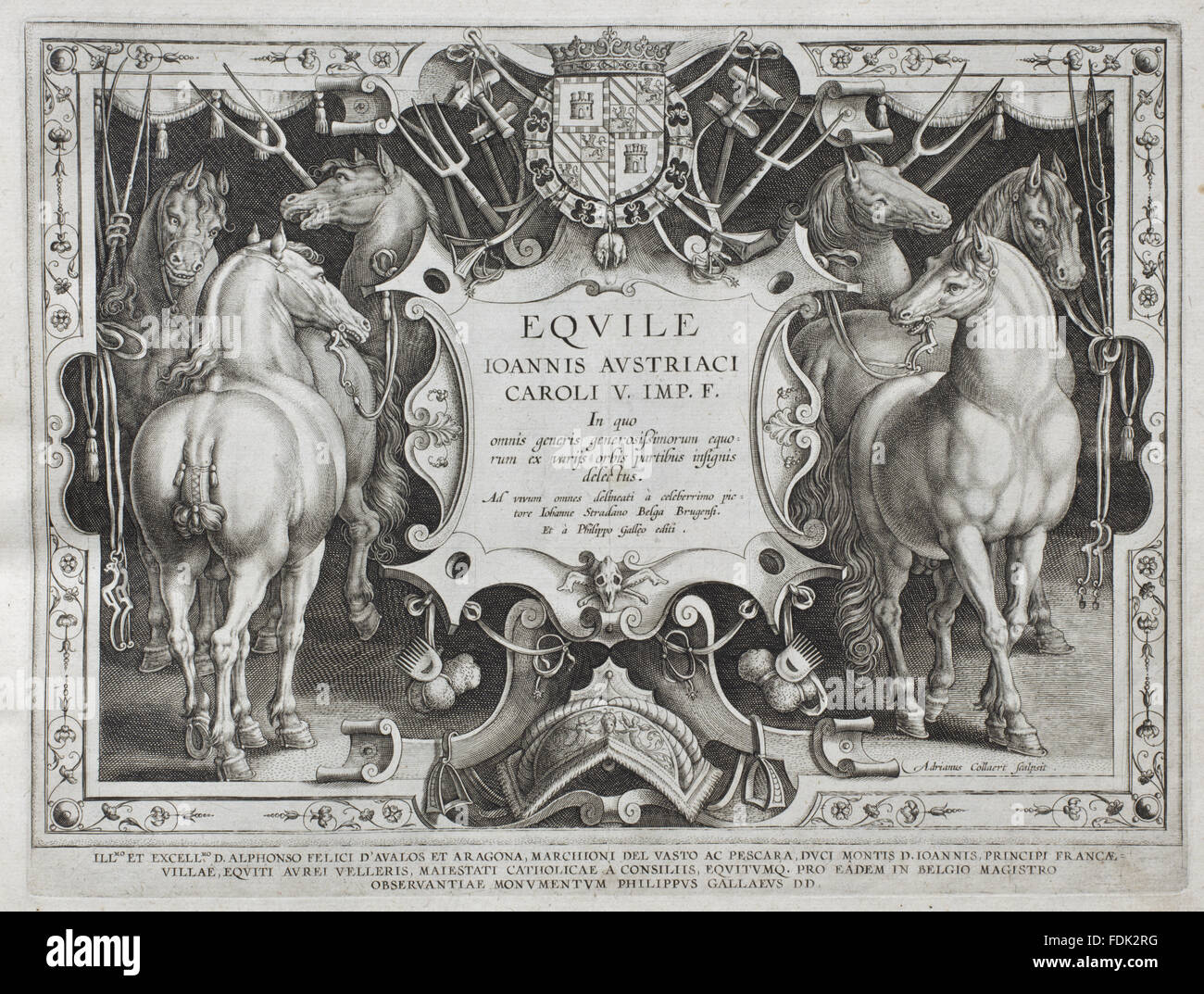 Engraved titlepage, Joannes Stradanus, Equile Joannis Austriaci Caroli ...
