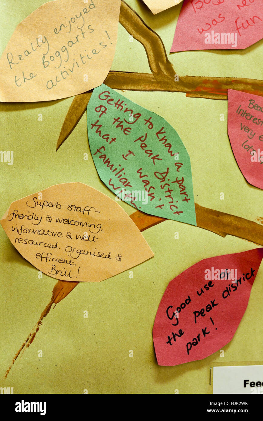 Visitor feedback display in the Moorland Discovery Centre on the ...