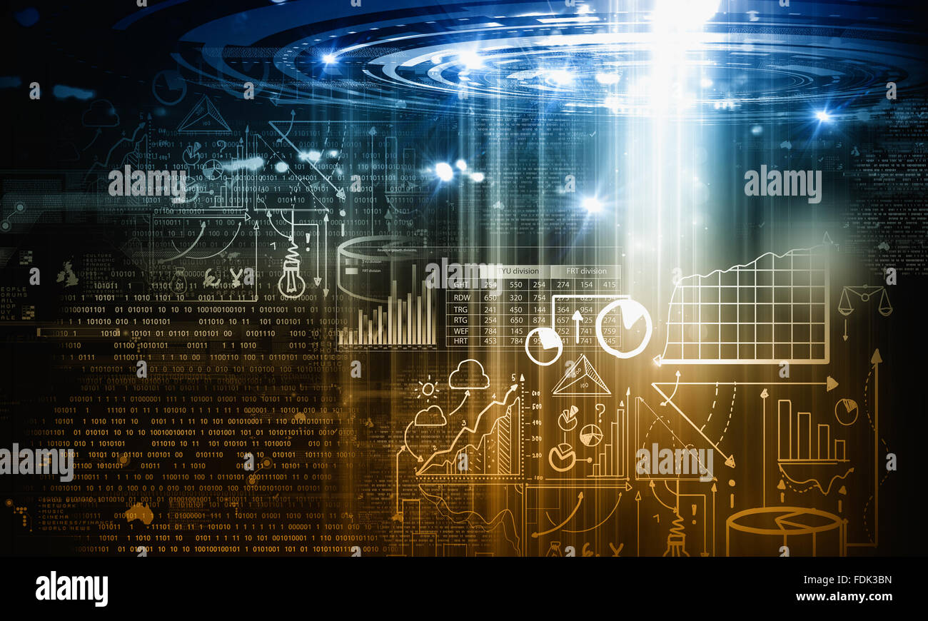 Digital background with infographs and business concepts Stock Photo ...