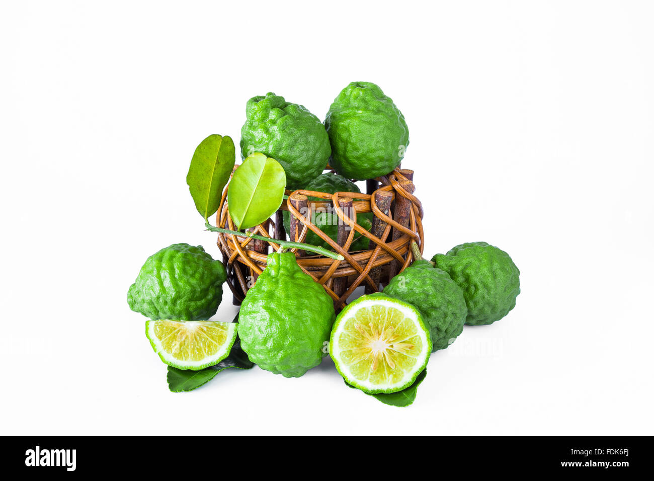Bergamot herb Thailand on a white background Stock Photo - Alamy