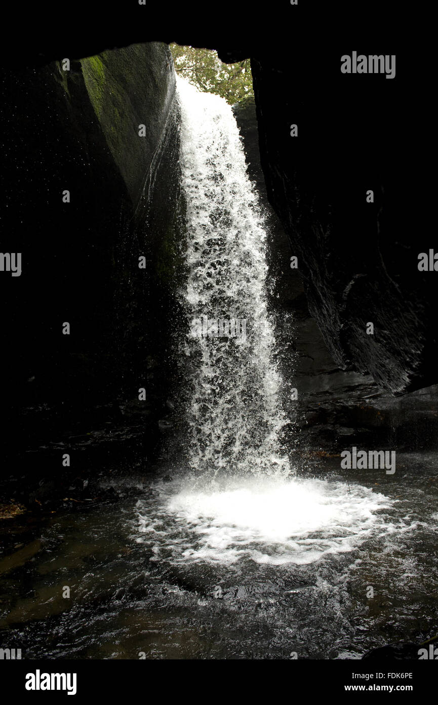 Aberdulais Falls, Neath Port Talbot, Wales. The falls and waters of the ...