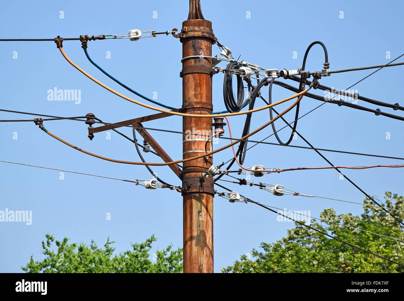 Aerial lead cables Stock Photo - Alamy