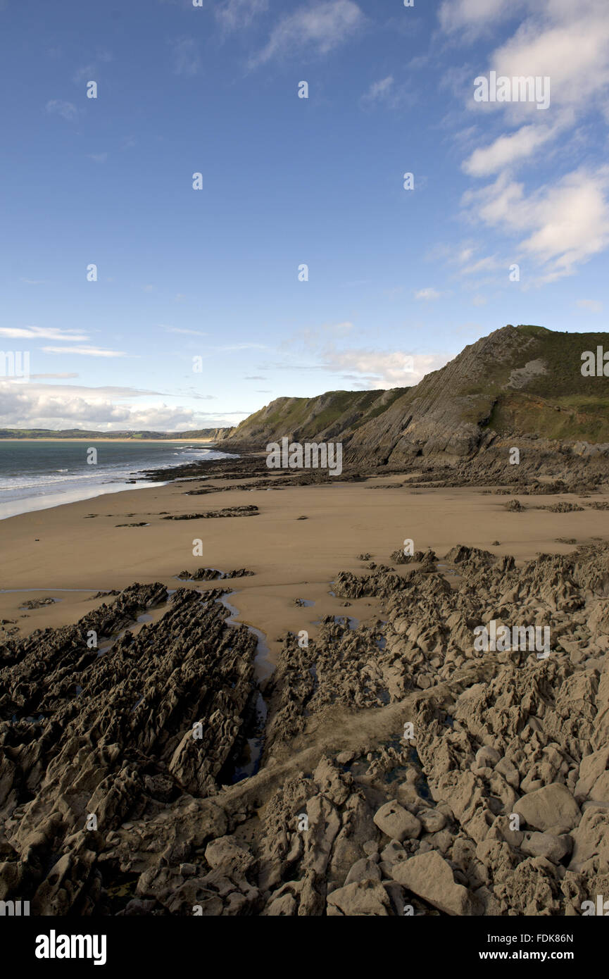 The beach at Pennard, Gower, Wales Stock Photo - Alamy
