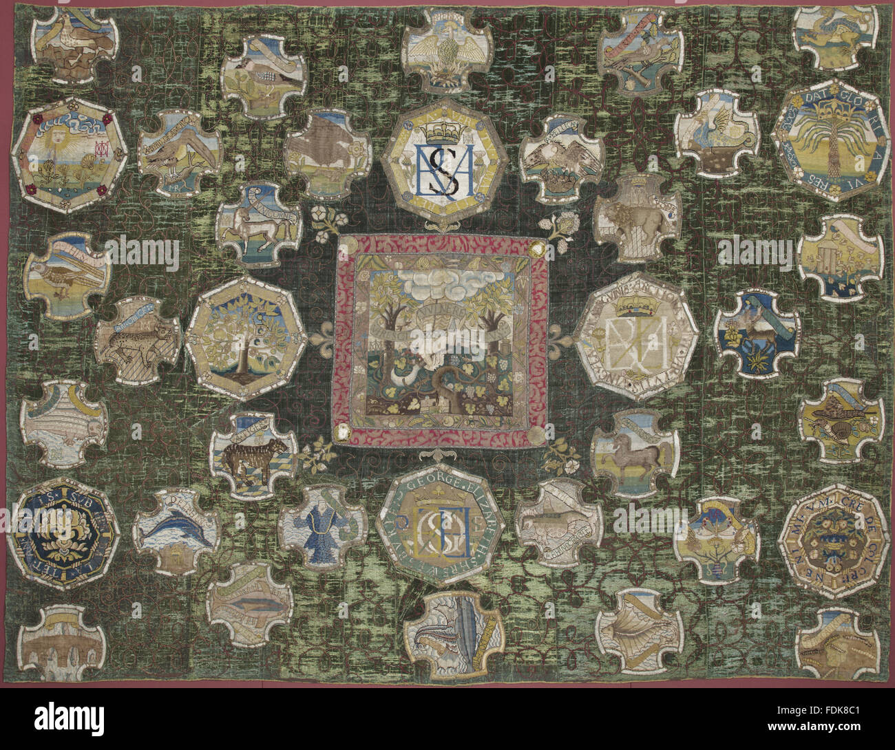 No 1 of the three Marian hangings at Oxburgh Hall, Norfolk. The ...
