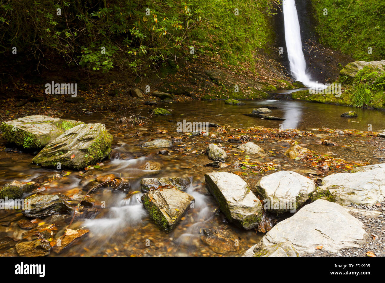 White Lady waterfall in Lydford Gorge, Devon Stock Photo - Alamy