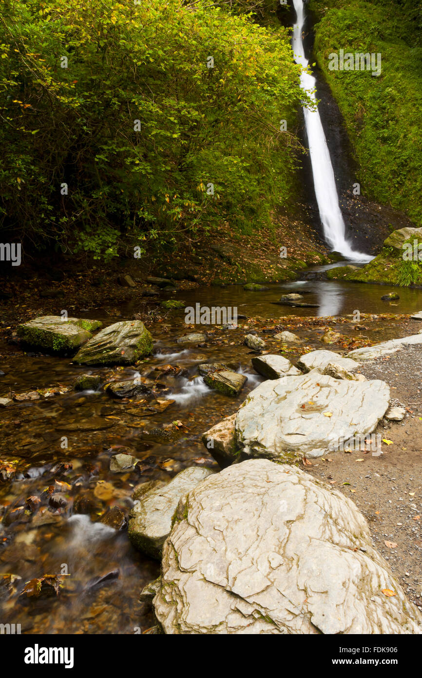 White Lady waterfall in Lydford Gorge, Devon Stock Photo - Alamy
