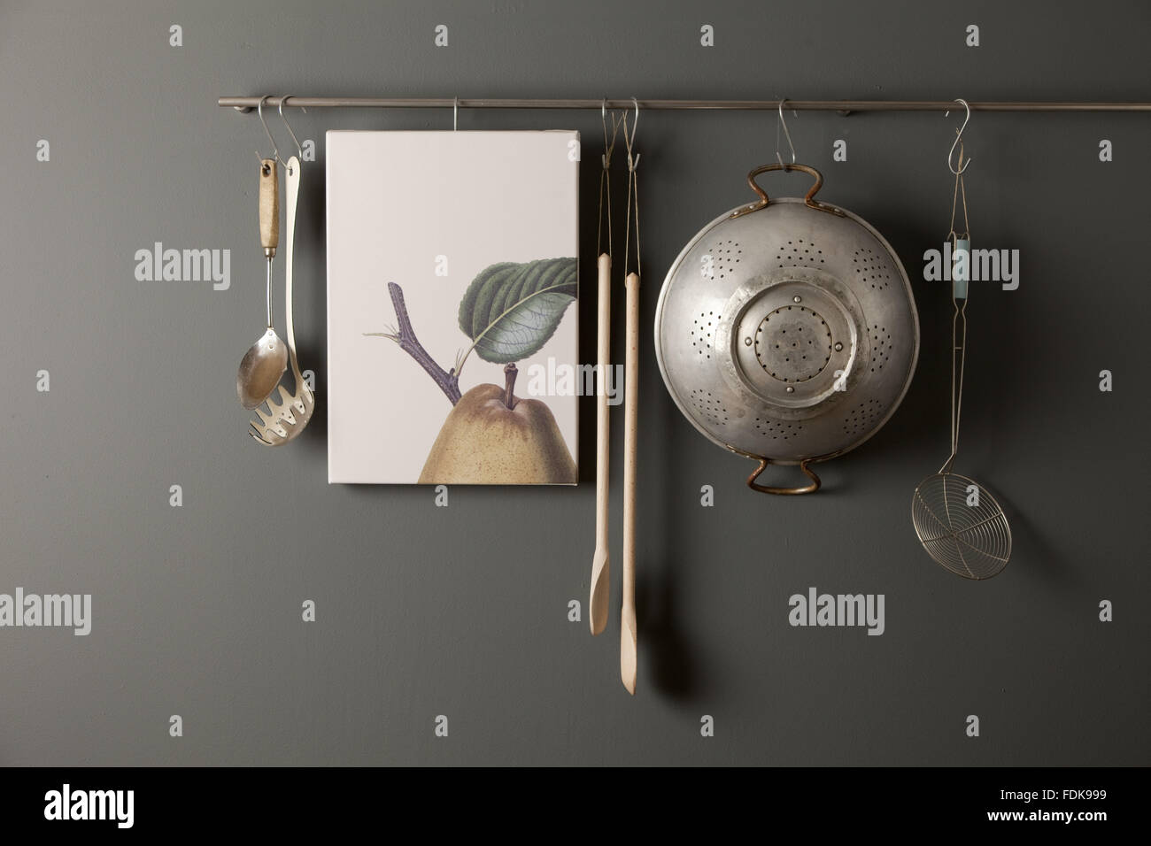 Old kitchen utensils used as display at Polesden Lacey restaurant ...