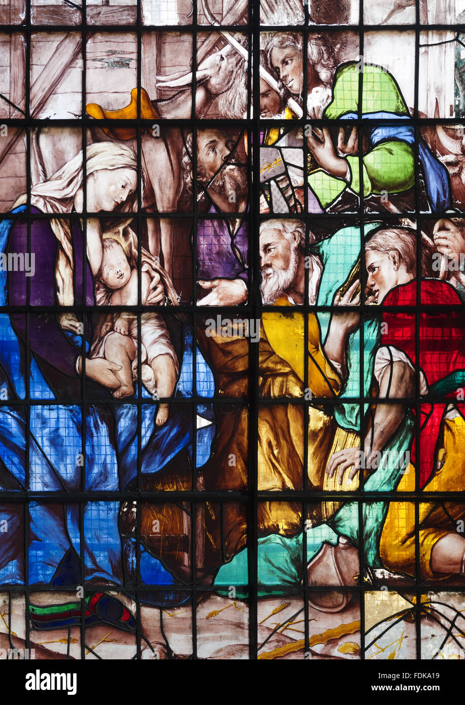Detail of the window in The Tomb Chamber, The Vyne, Hampshire. The ...
