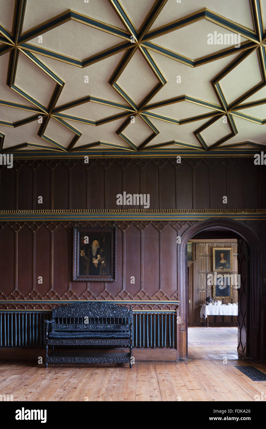 The Ante Chapel, The Vyne, Hampshire. The wooden rib ceiling mouldings ...