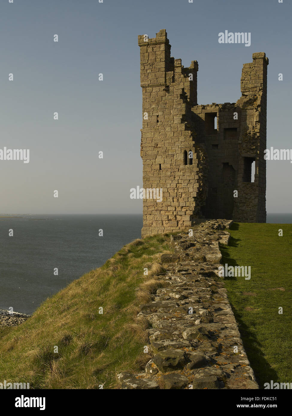 Dunstanburgh Castle, Northumberland. The castle was built between 1313 ...