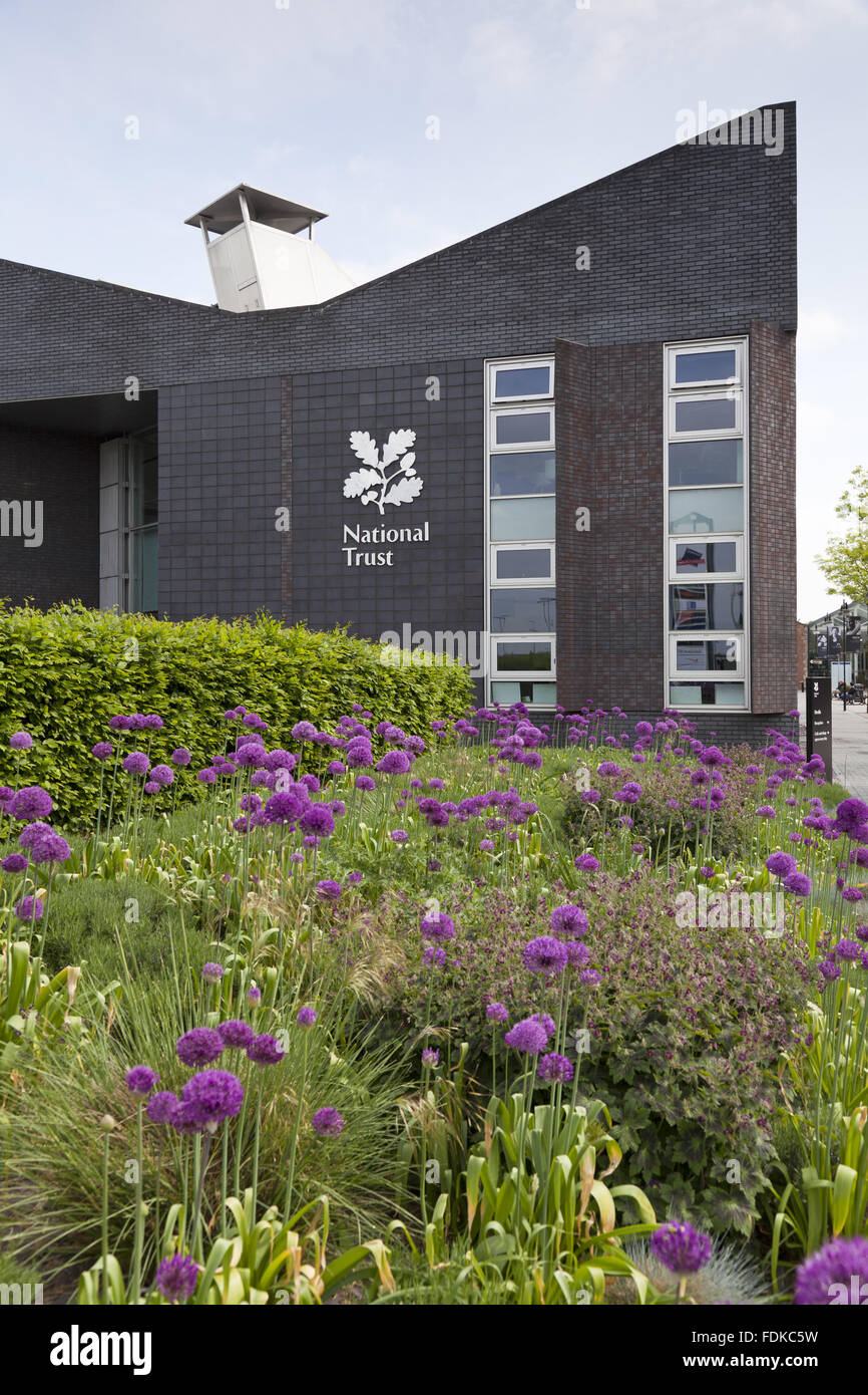 National Trust logo on the side of the building at Heelis, the Central ...