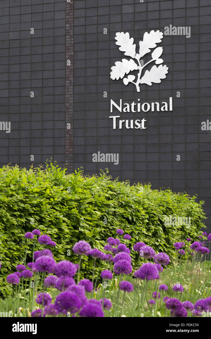 National Trust logo on the side of the building at Heelis, the Central ...