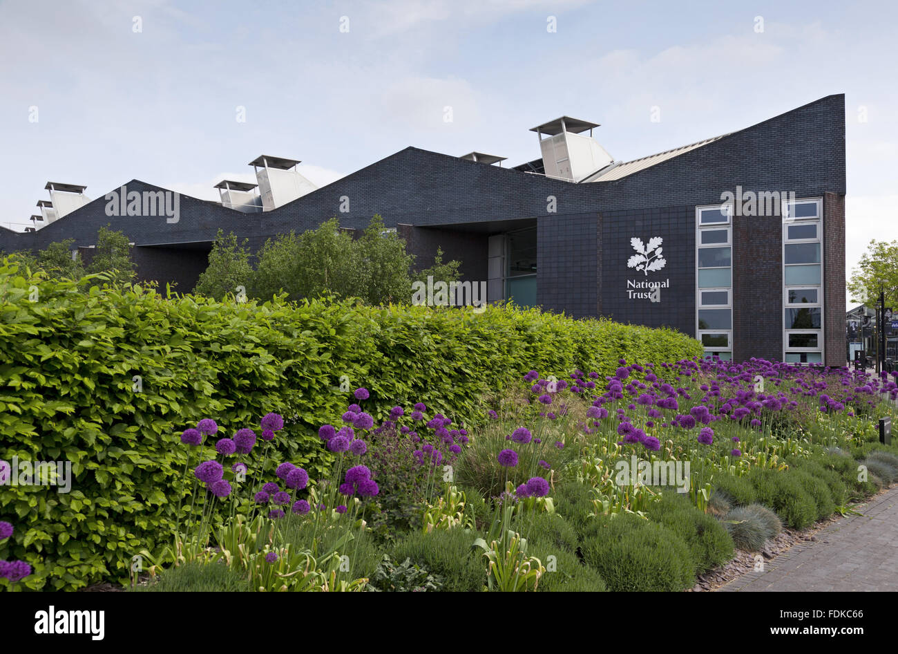 National Trust logo on the side of the building at Heelis, the Central ...