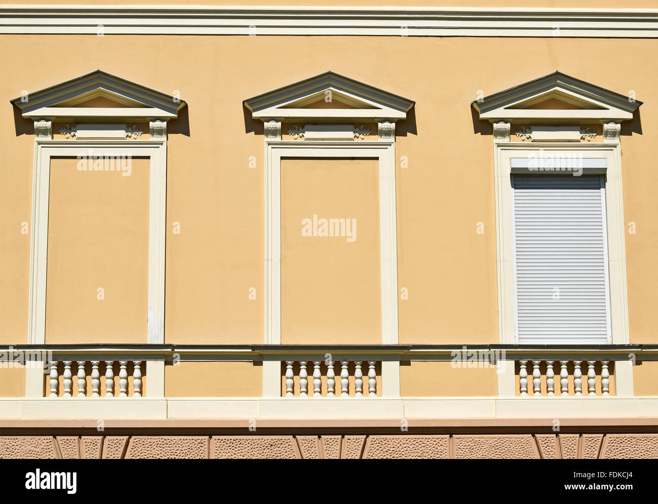 Blind windows of a building Stock Photo - Alamy