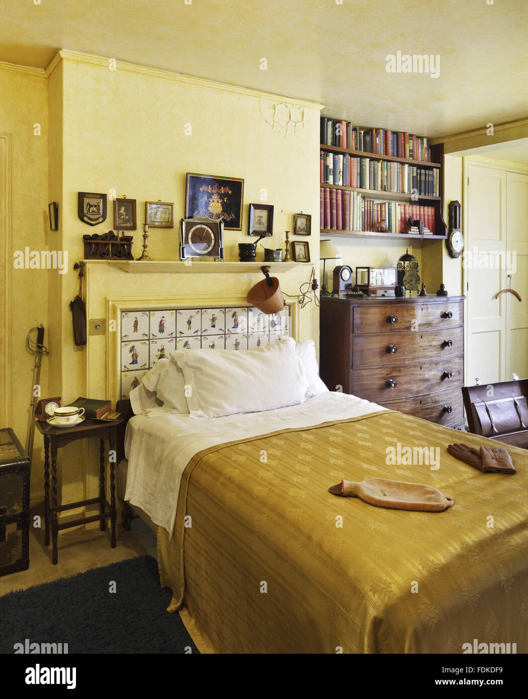 Lord Nuffield's Bedroom at Nuffield Place, Oxfordshire. The house was ...