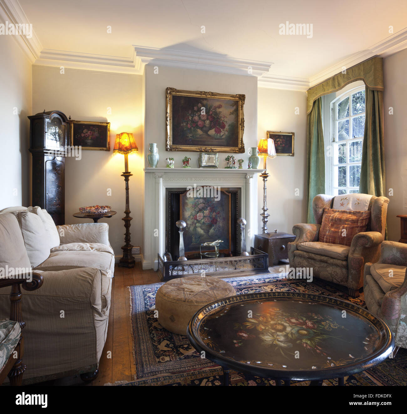 The Drawing Room at Nuffield Place, Oxfordshire. The house was designed ...