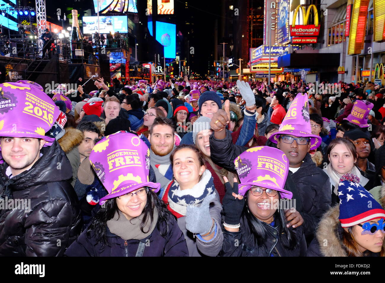 Scene from 2016 New Years Eve in Times Square Featuring: Atmosphere ...