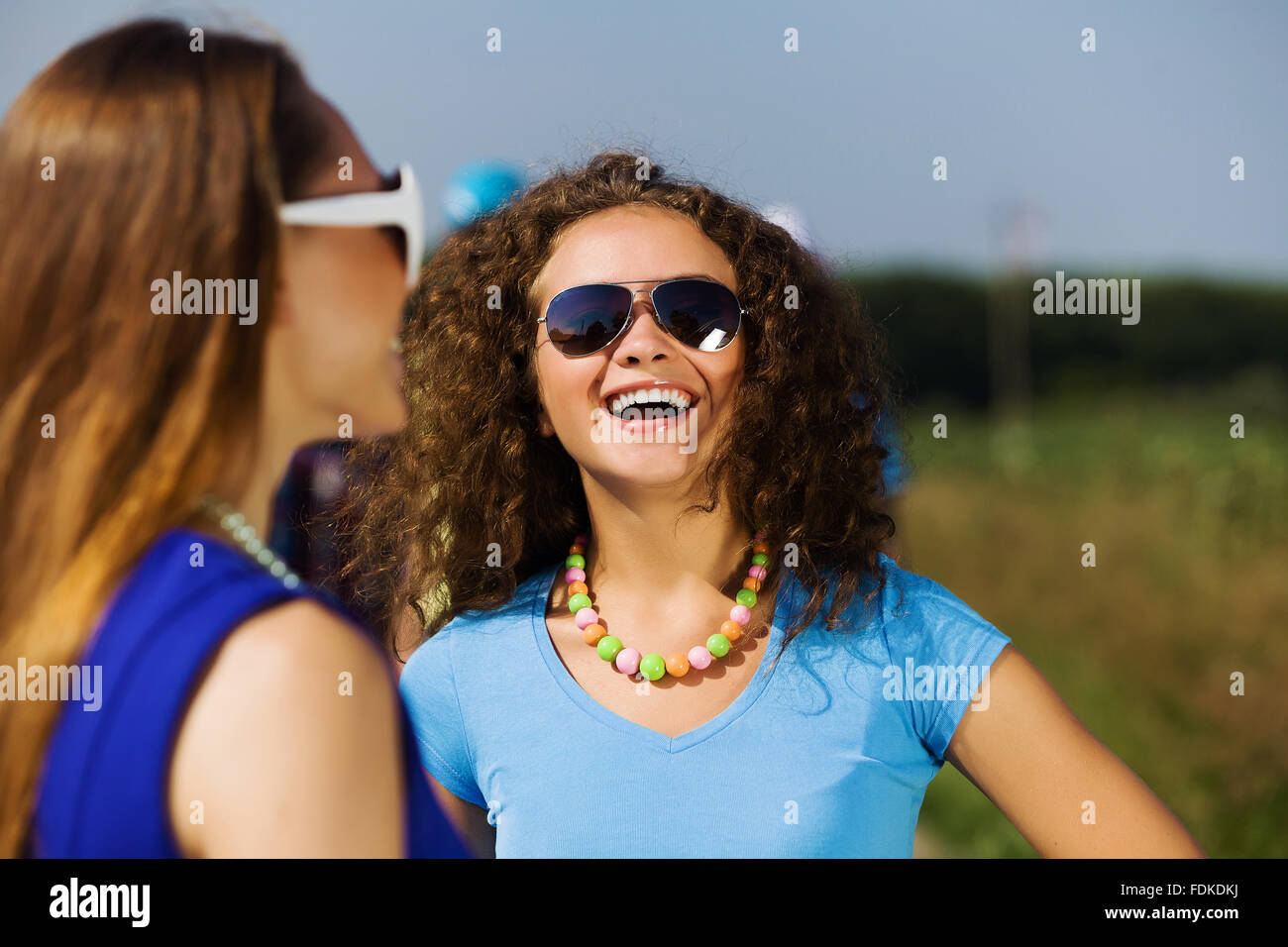 Young women having fun outdoors hi-res stock photography and images - Alamy