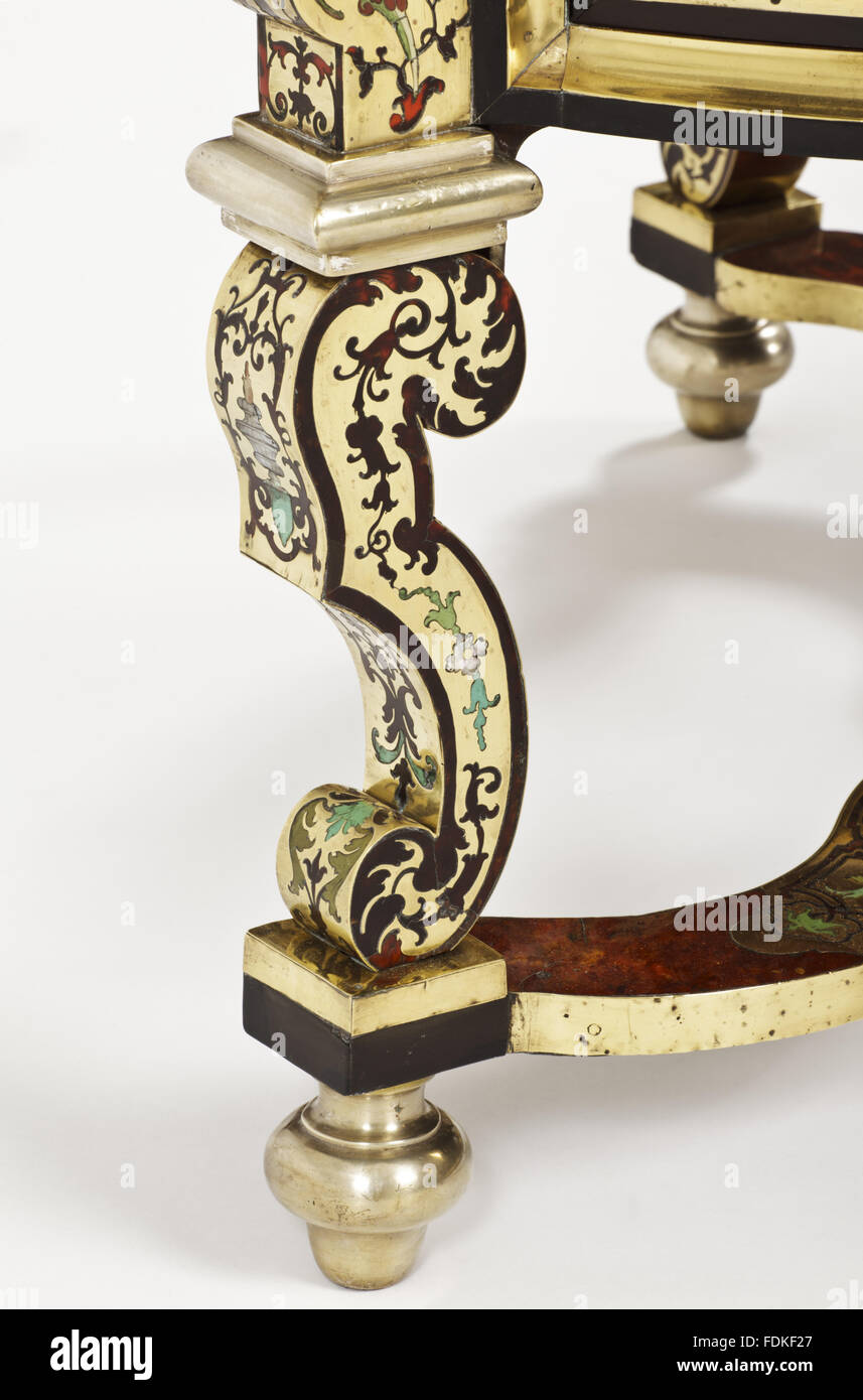 The Saltram bureau or writing table: detail of the bottom of a leg and ...