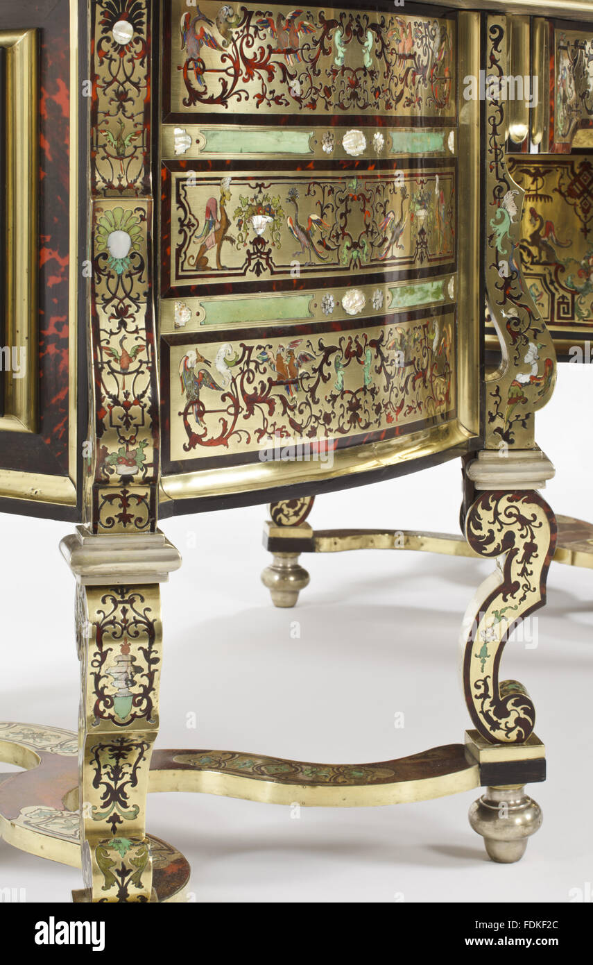 The Saltram bureau or writing table: detail of the fixed drawers on the ...