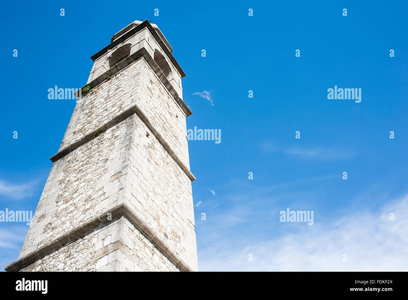 Bell tower with a bell of a country church Stock Photo - Alamy