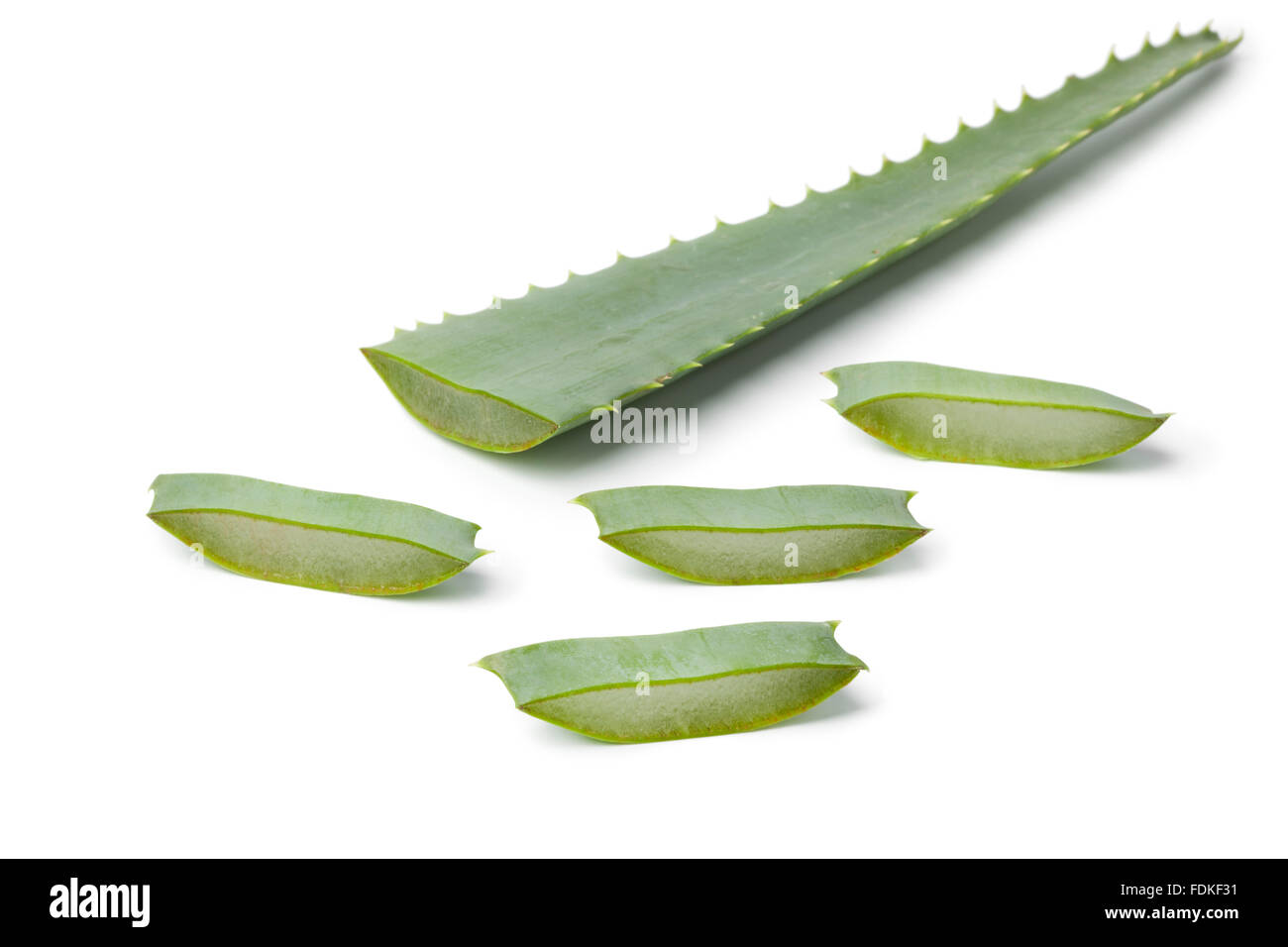 Pieces of Aloe Vera leaf on white background Stock Photo - Alamy