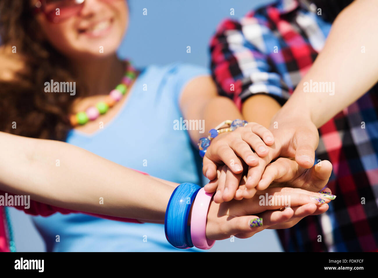 Group of young happy people. Unity concept Stock Photo - Alamy