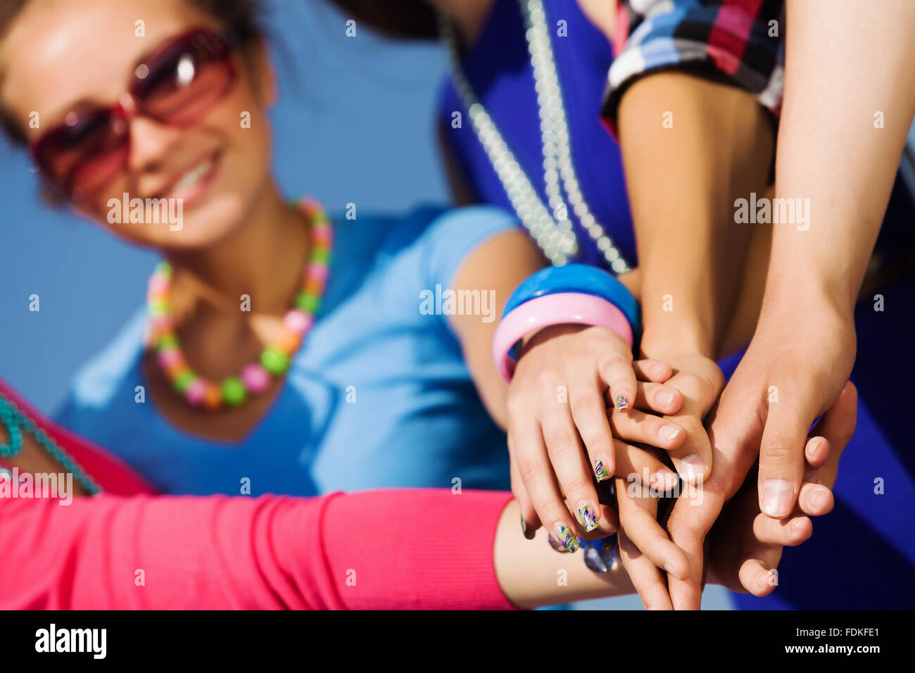 Group of young happy people. Unity concept Stock Photo - Alamy