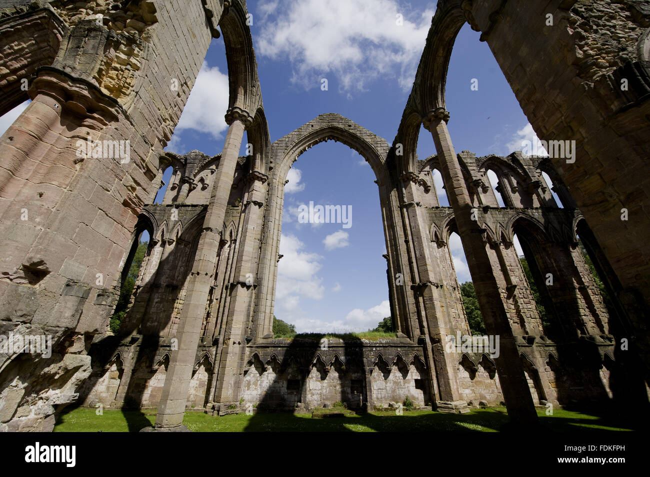 The great window in the Chapel of the Nine Altars at Fountains Abbey ...