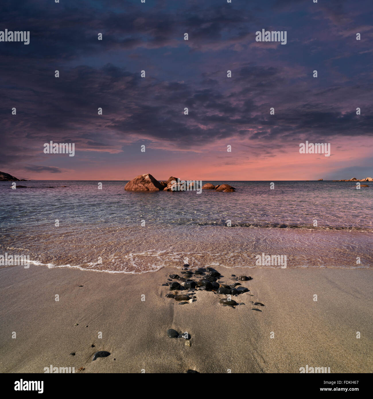 landscape with calm sea at sunset Stock Photo - Alamy