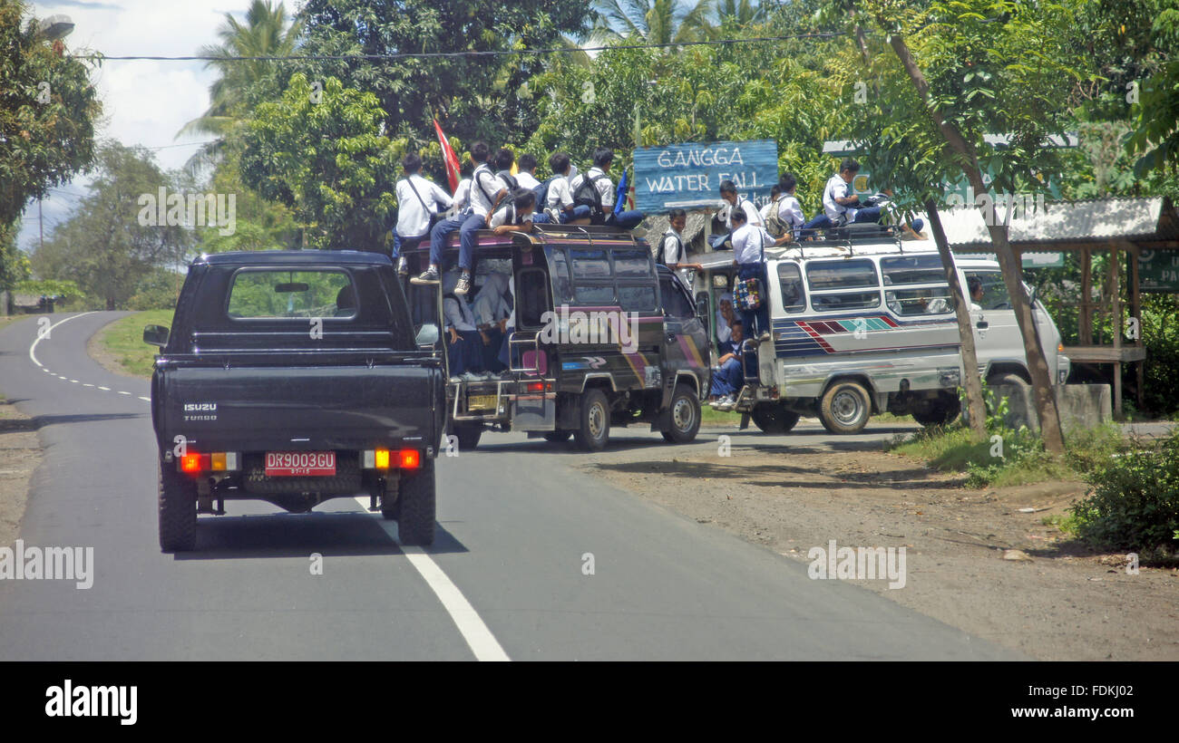 School children packed onto buses Stock Photo - Alamy
