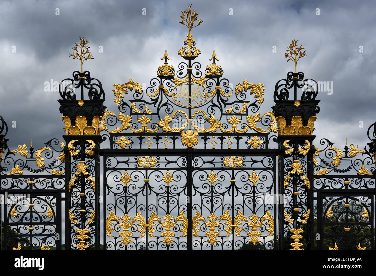 Ornamental gold wrought iron gates hi-res stock photography and images ...