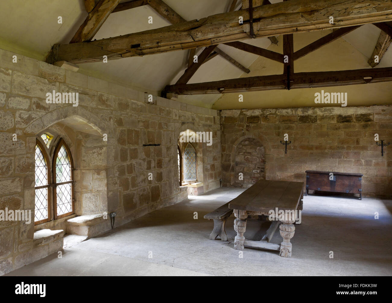 The medieval Great Chamber on the first floor of the Old Manor, Norbury ...