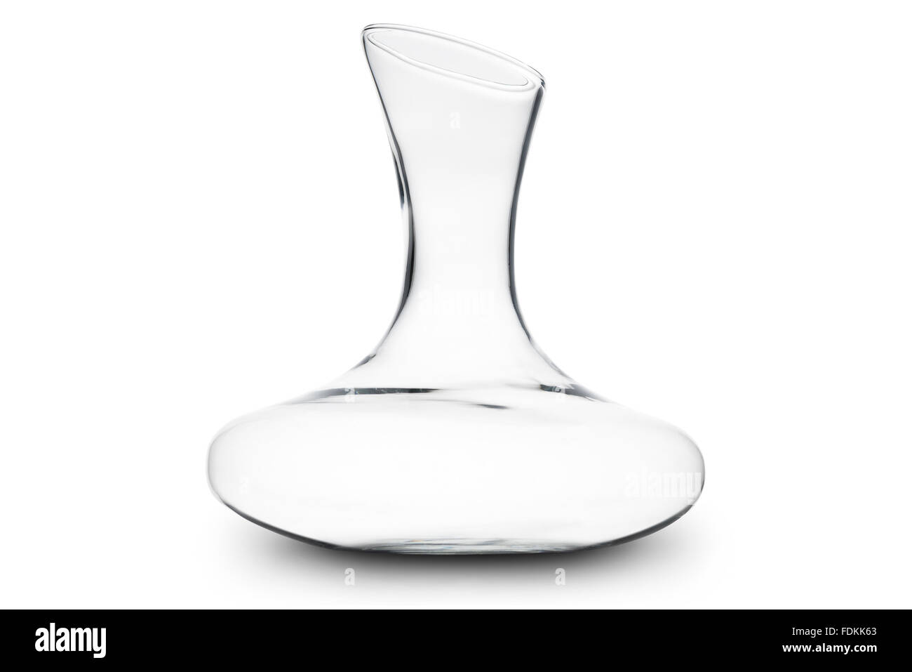 classical glass decanter for wine empty, on white background Stock ...