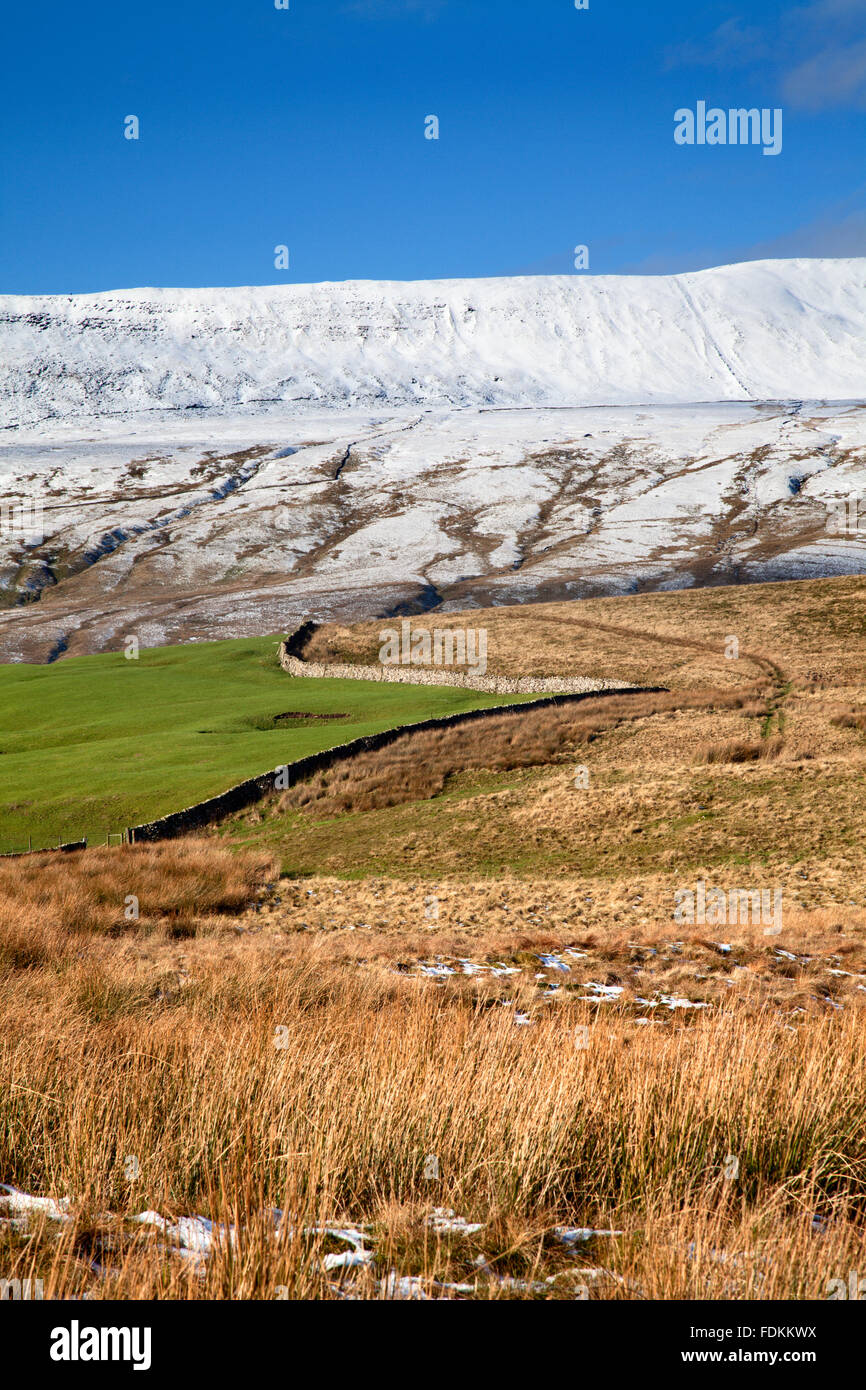 The Snowcapped Peak of Whernside in the Yorkshire Dales Ribblehead ...
