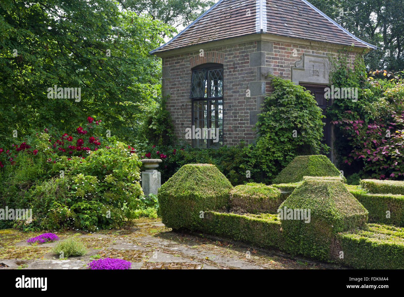 Brick gazebo in the garden of the Tudor manor house, Norbury ...