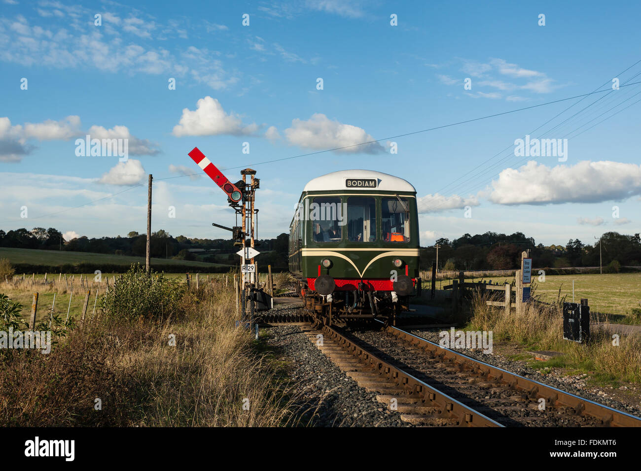 Old train passing a stop sign Stock Photo - Alamy