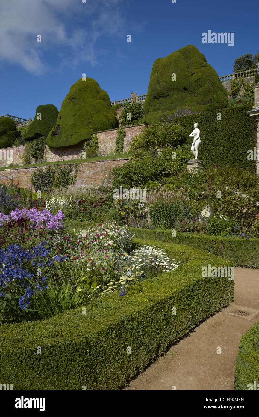 The Orangery terrace in August at Powis Castle and Garden, Powys Stock ...